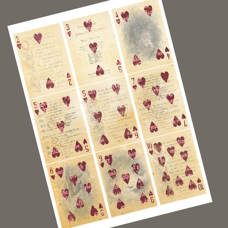 Edgar Allan Poe Playing Cards Printable Playing Cards - Etsy