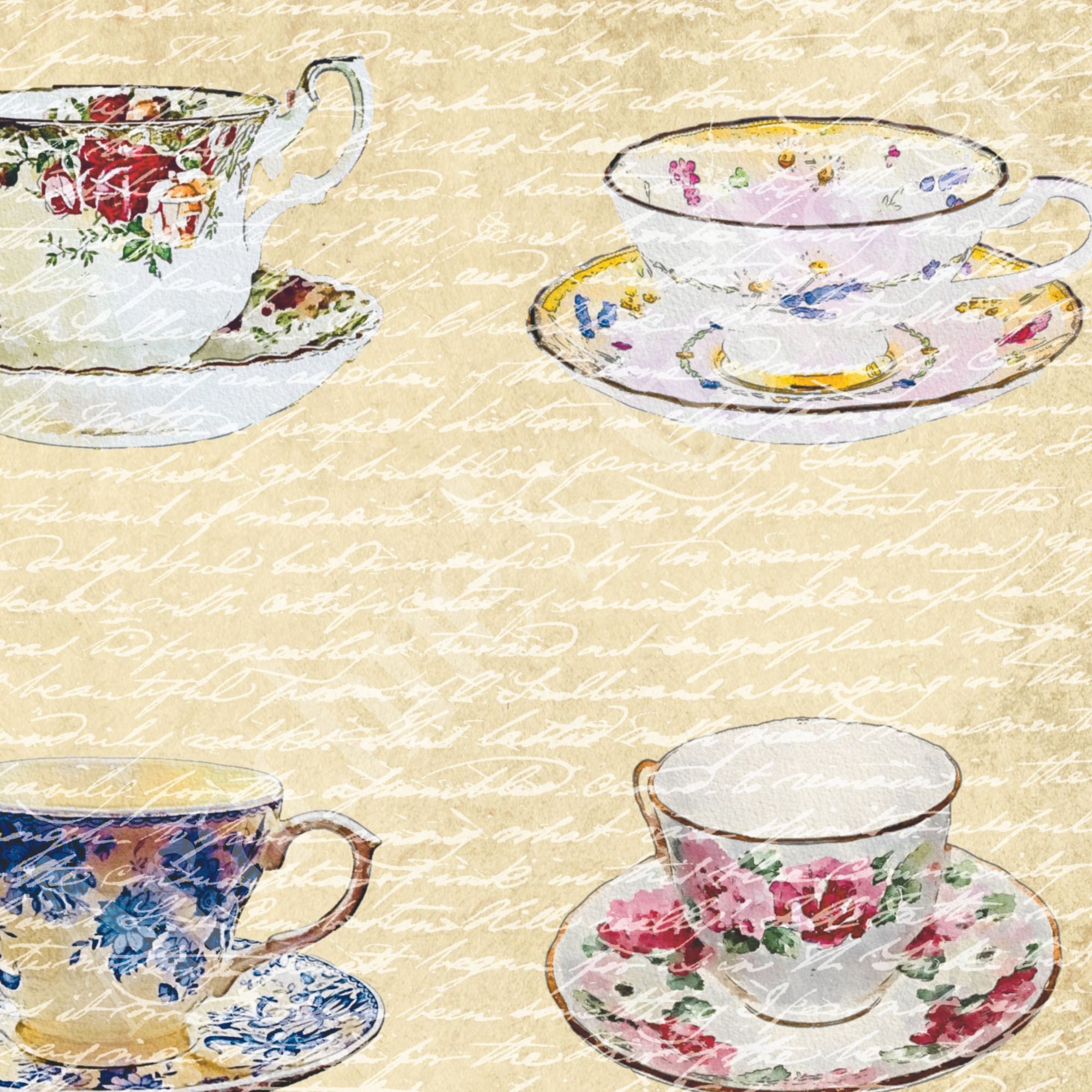 Teacup Printable Paper Squares for Junk Journals - Etsy