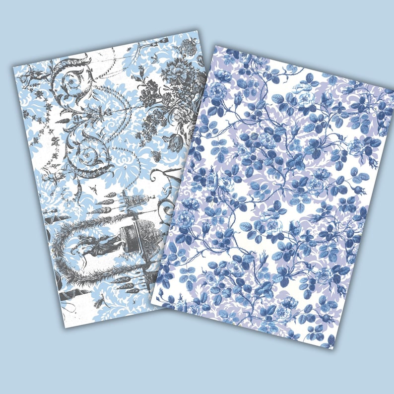 Vintage Toile Junk Journal Paper Pack - Etsy