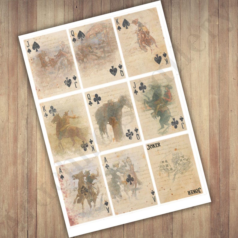 Wild West Playing Cards Printable - Etsy