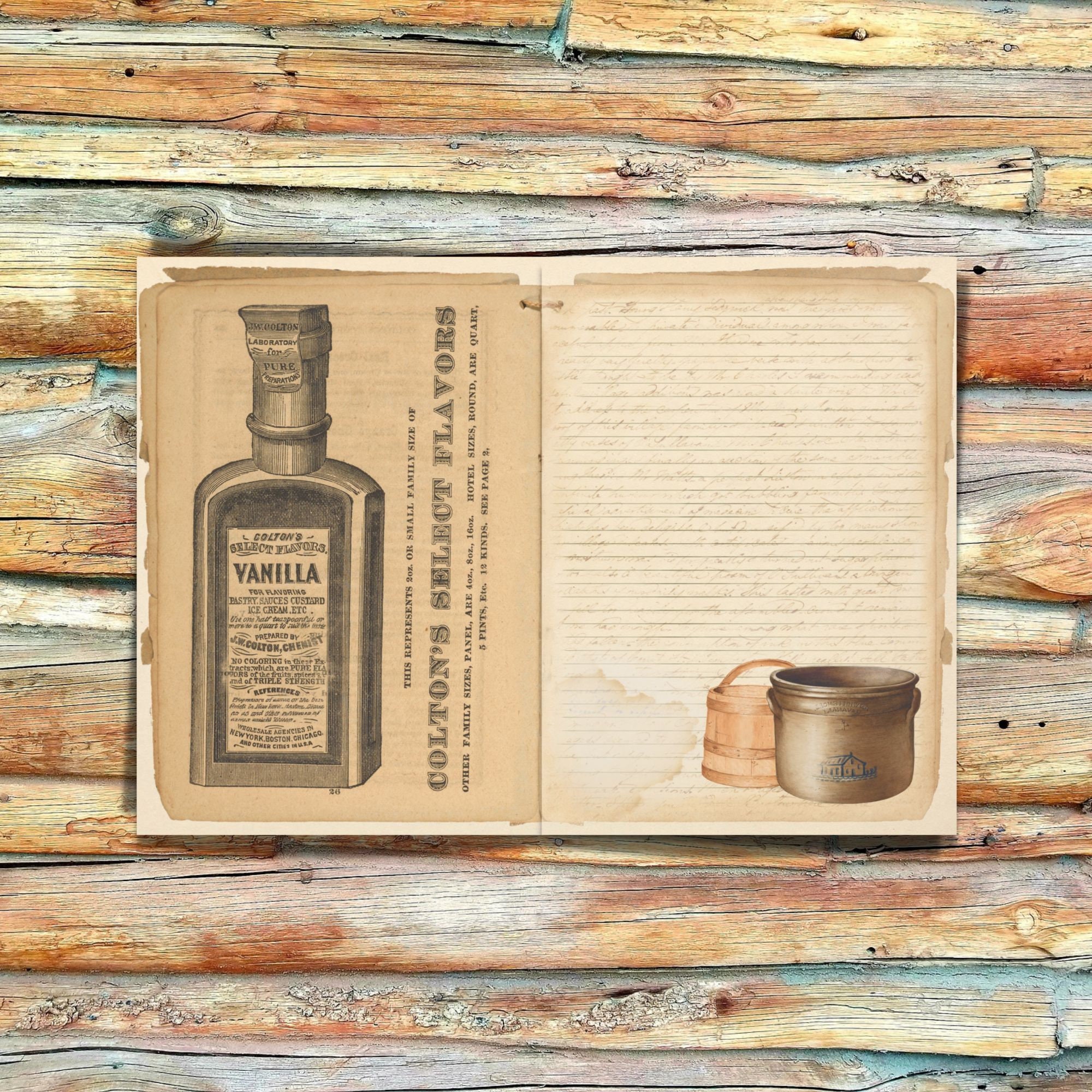 Old Farm Recipe Junk Journal, Junk Journal Kit for Recipes and Cooking ...