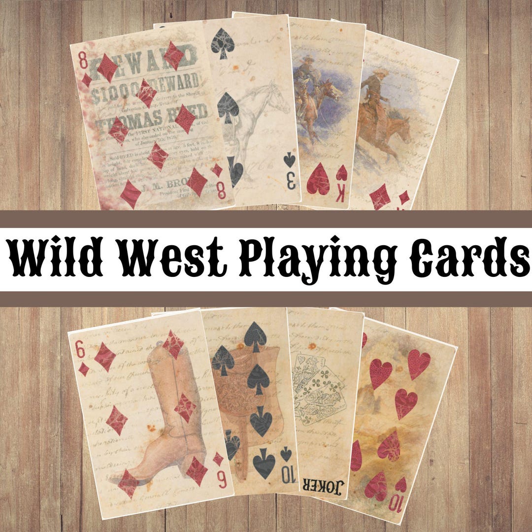 Wild West Playing Cards Printable - Etsy