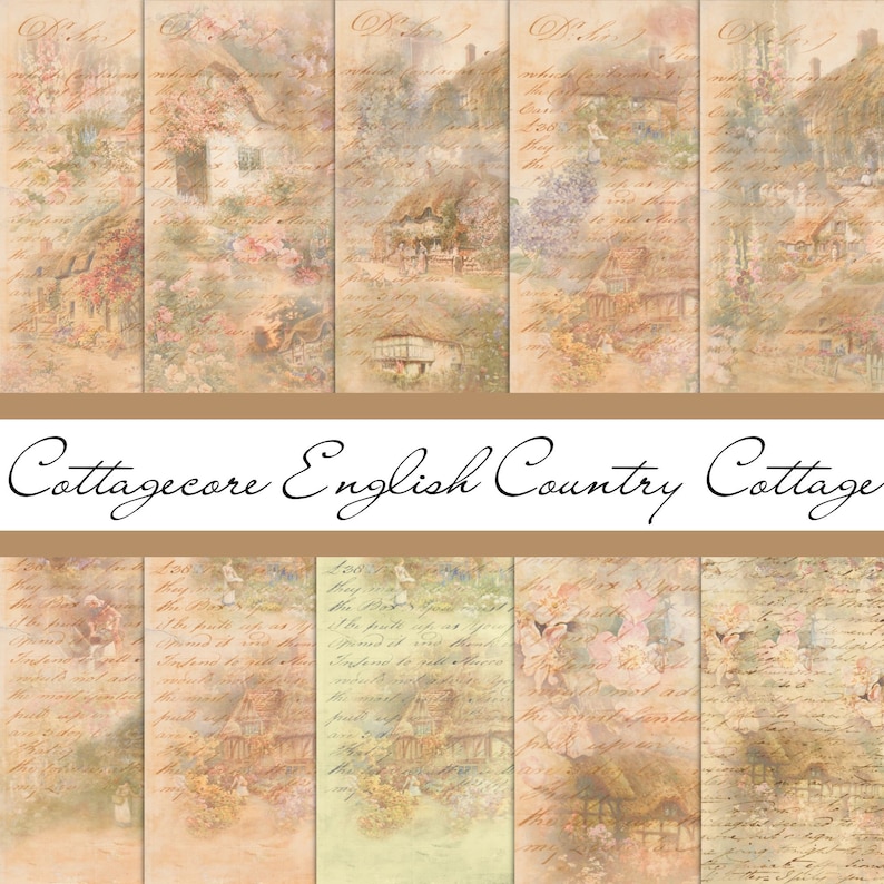 Cottagecore English Country Cottage Junk Journal Papers With Flowers on ...