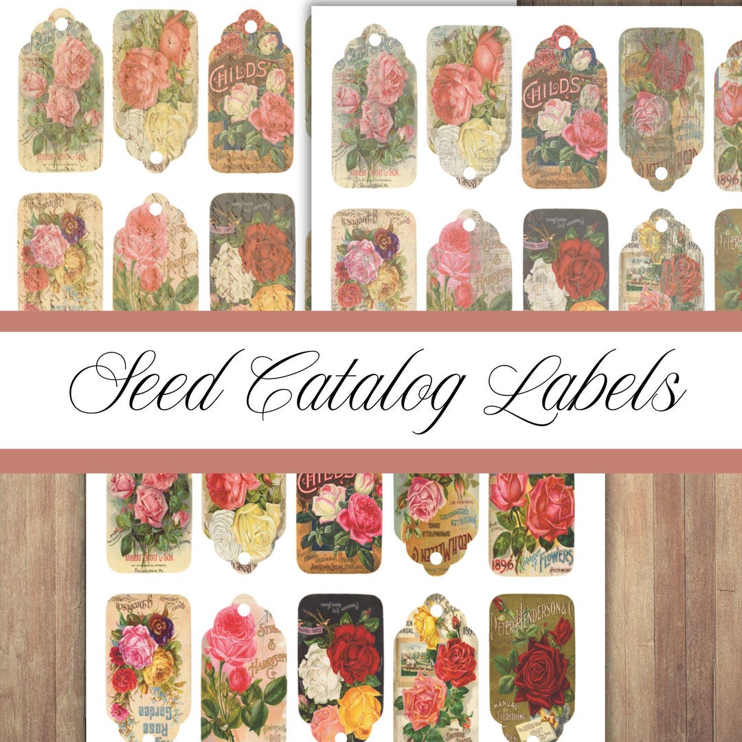 Seed Catalog Digital Labels, Gardening Journal - Etsy