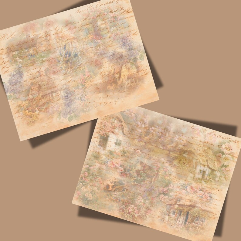 Cottagecore English Country Cottage Junk Journal Papers With Flowers on ...