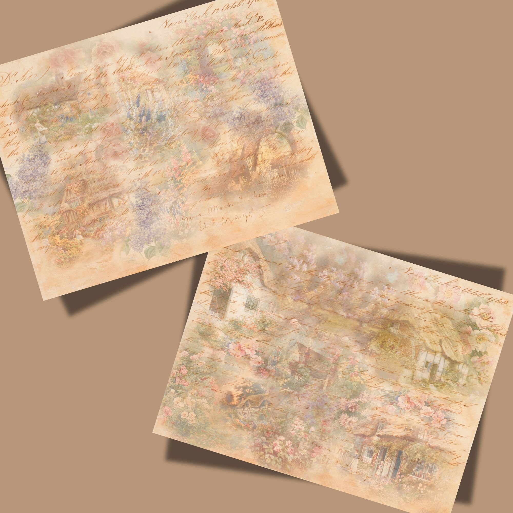 Cottagecore English Country Cottage Junk Journal Papers With Flowers on ...