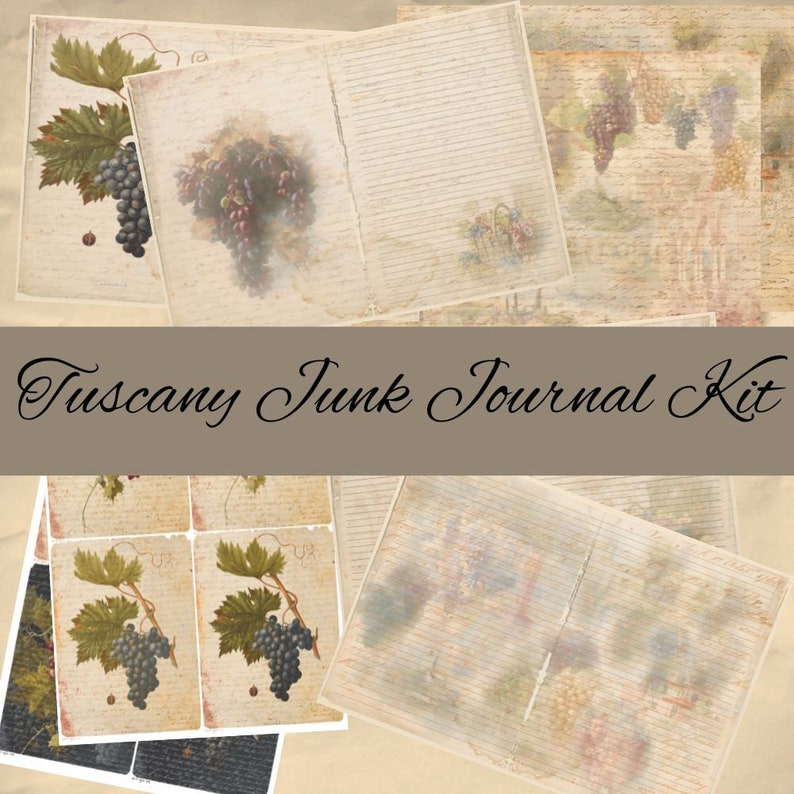 Tuscany Junk Journal Kit - Etsy