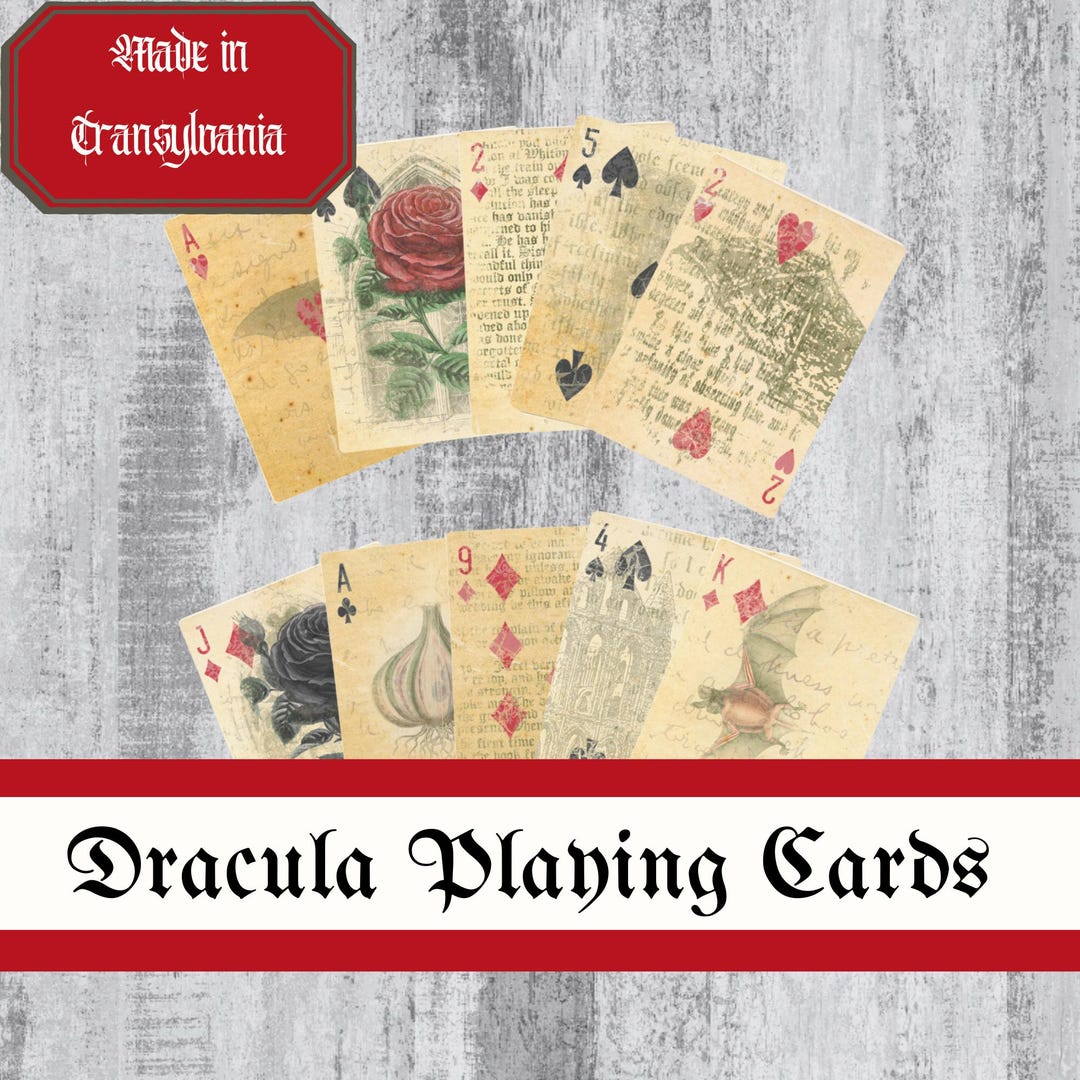 Dracula Playing Cards Printable Playing Cards - Etsy
