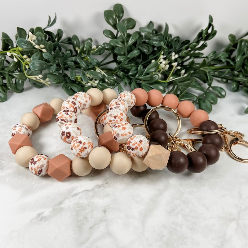 Wooden Beads Key Rings - Etsy