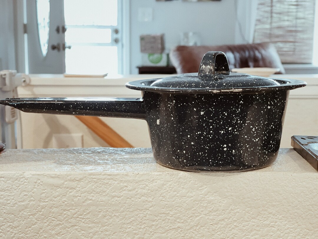 Buy Vintage Blue and White Speckled Enamel Cookware Online in India - Etsy