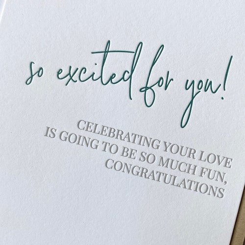 Engaged Excitement Engagement Congratulations Card | Etsy