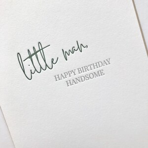 Little Man Birthday Card, Letterpress Birthday Card, Little Boy ...