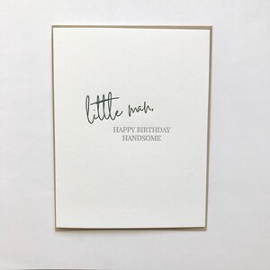 Little Man Birthday Card, Letterpress Birthday Card, Little Boy ...