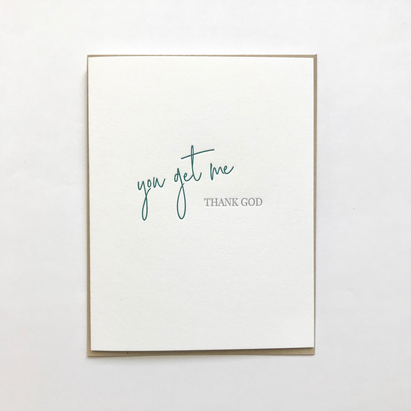 You Get Me Card, Love Card, Friend Card, Bestie Card, Letterpress Card ...