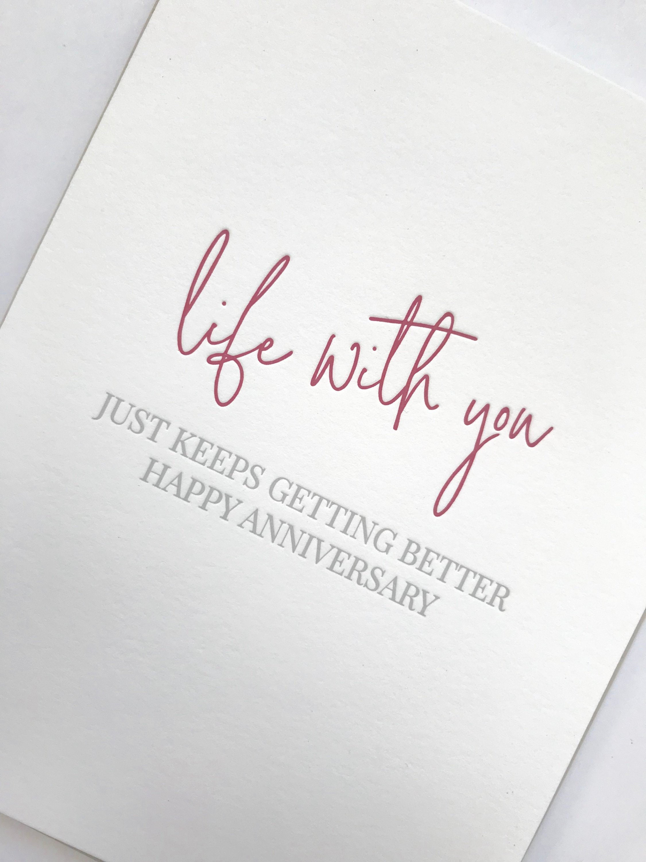 Life With You Anniversary Letterpress Card First Anniversary | Etsy