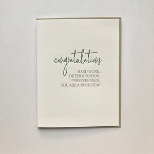 Rock Star Congrats, Congratulations Card, Congrats Card, Letterpress ...