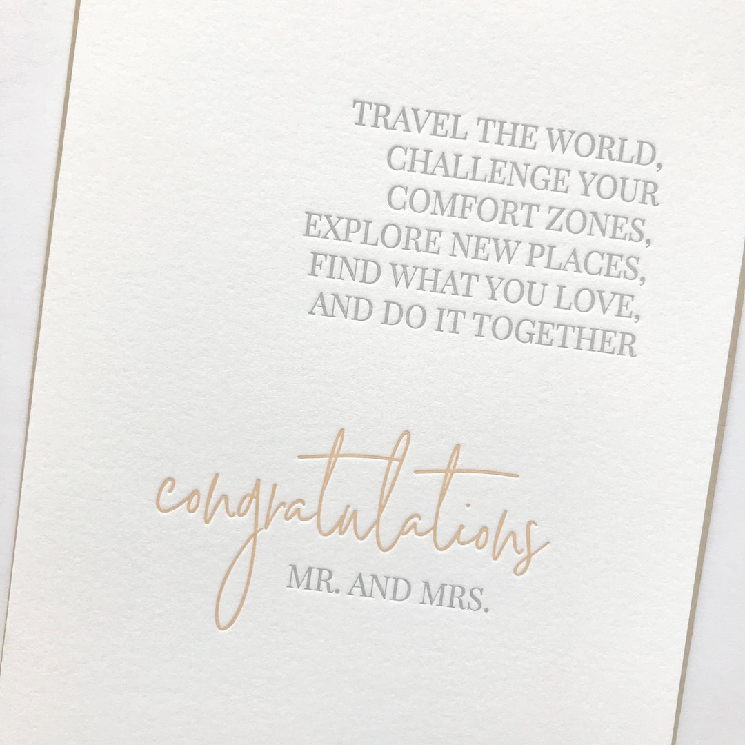 Wedding Congratulations Card: Letterpress Mr. & Mrs. - Etsy