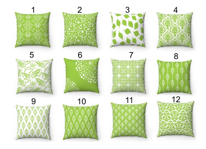 Lime Green Mix & Match Decorative Throw Pillow Cover White - Etsy