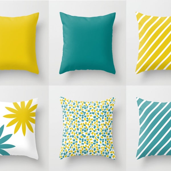 Teal Yellow Gray - Etsy