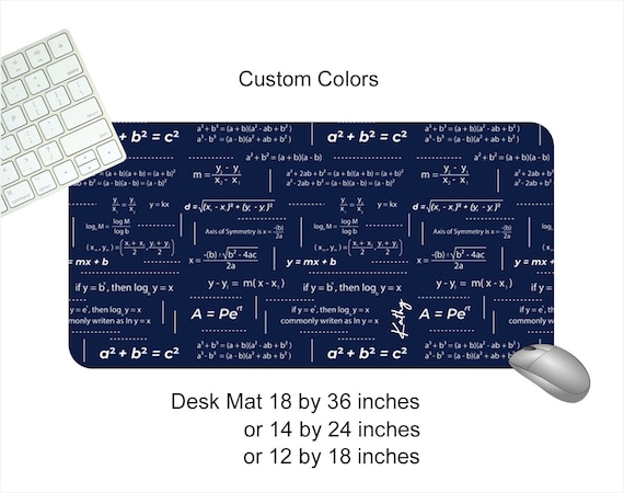 Personalized Math Formulas Desk Mat Name Monogram Computer | Etsy