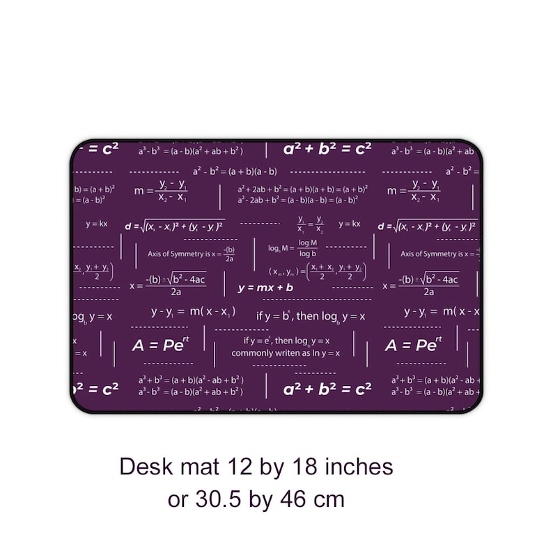 Personalized Math Formulas Desk Mat, Custom Name Monogram - Etsy