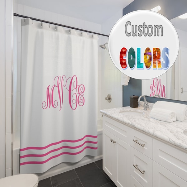 Monogrammed Shower Curtain - Etsy