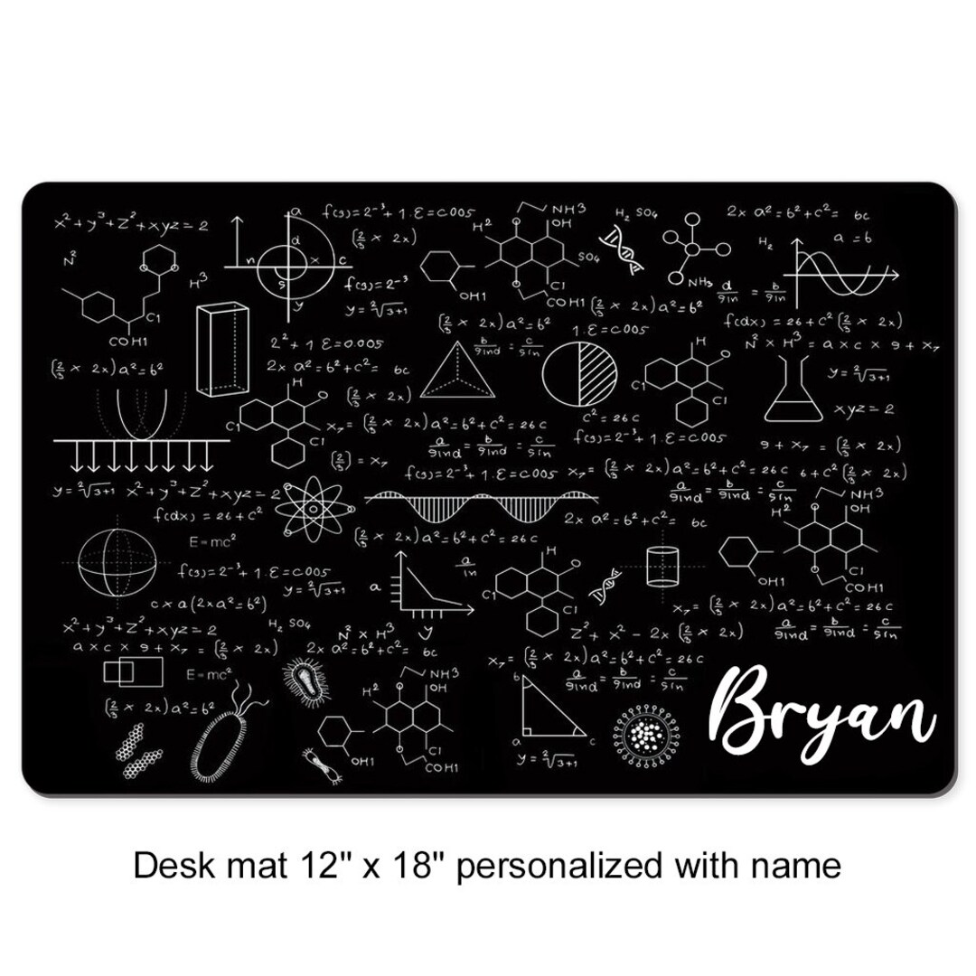 Personalized Math Formulas Desk Mat Name Monogram Physics Science ...