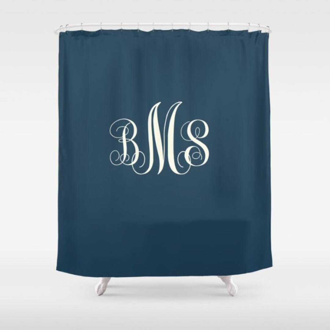 Custom Monogram and Color Shower Curtain 71 X 74 - Etsy