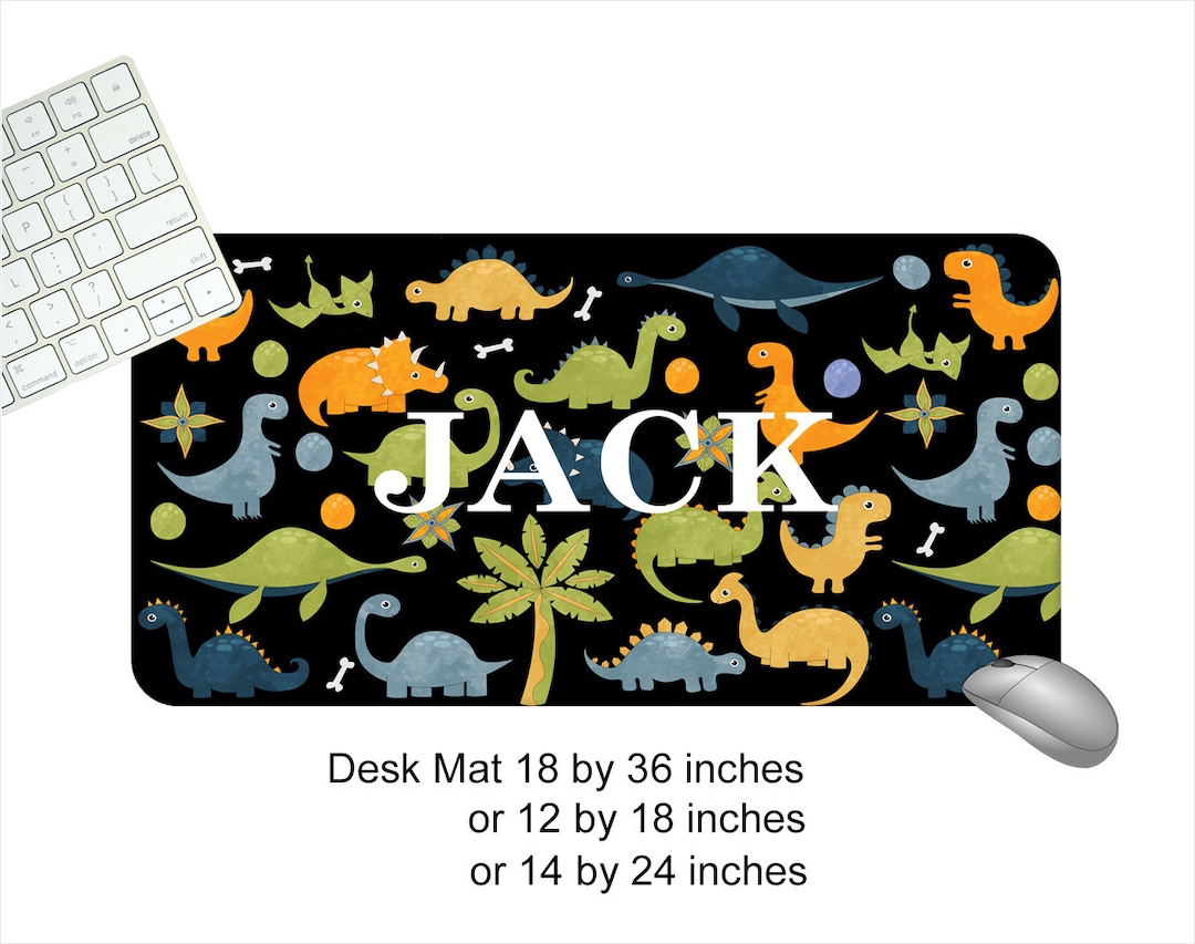 Personalized Dinosaur Pattern Desk Mat, Kids Computer Accessories - Etsy