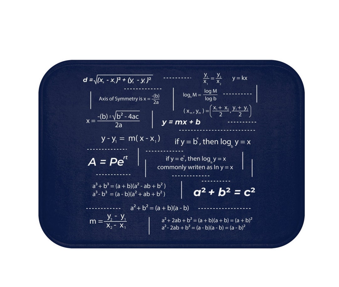Math Formulas Bath Mat, Navy Blue Dorm Decor - Etsy