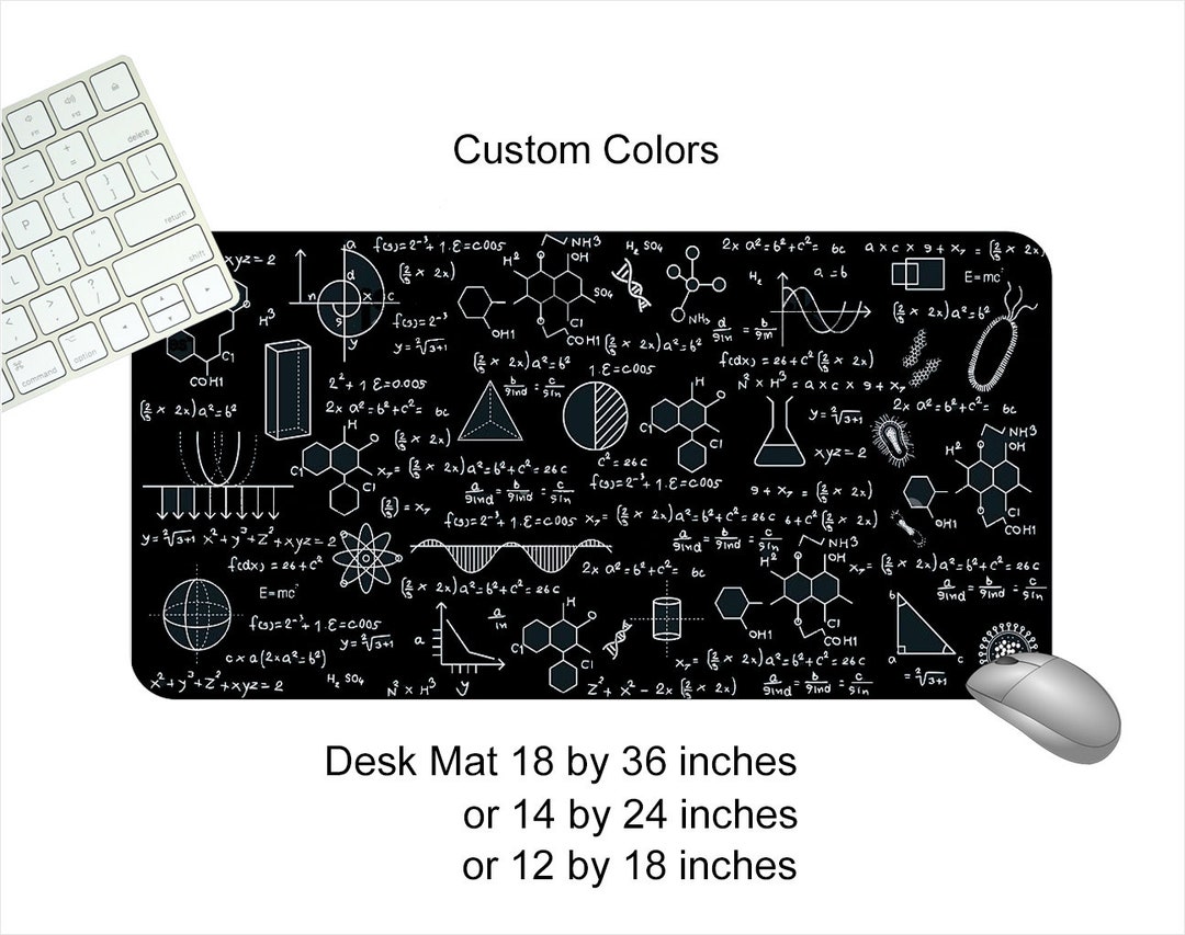 Personalized Math Formulas Desk Mat Name Monogram Physics Science ...
