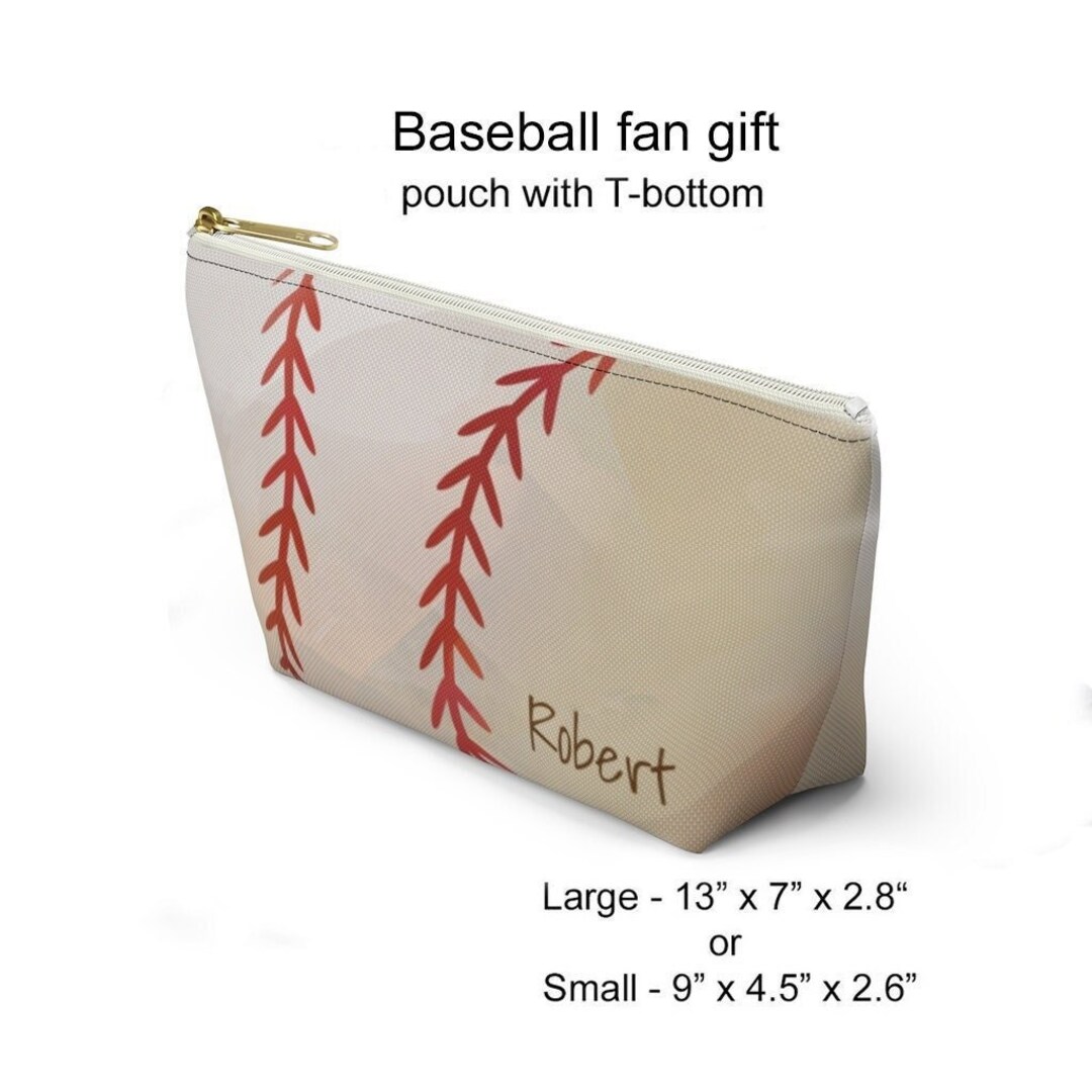 Personalized Baseball Fan Pouch, Custom Monogram Travel Toiletry Bag - Etsy