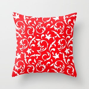 Red and White Mix & Match Decorative Throw Pillow Cover, Floral ...