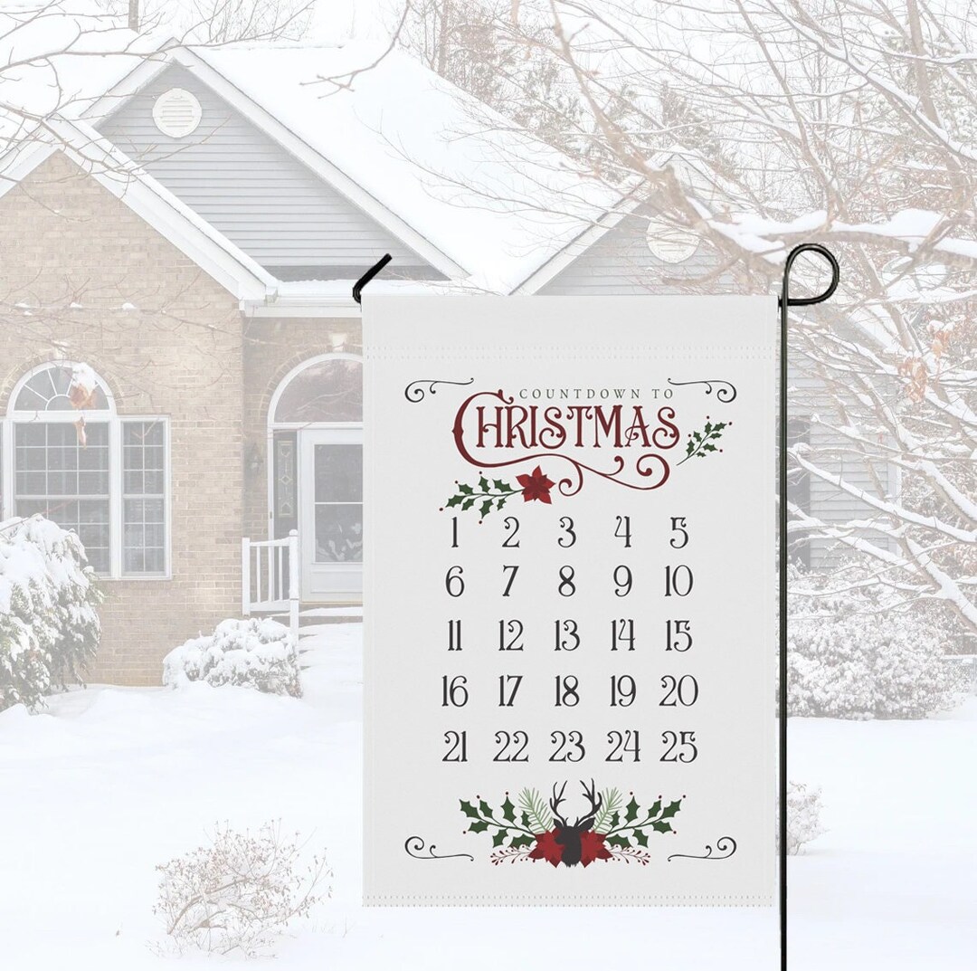 Personalized Countdown to Christmas Garden Flag Advent - Etsy