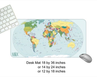 World Map Desk Mat - Etsy