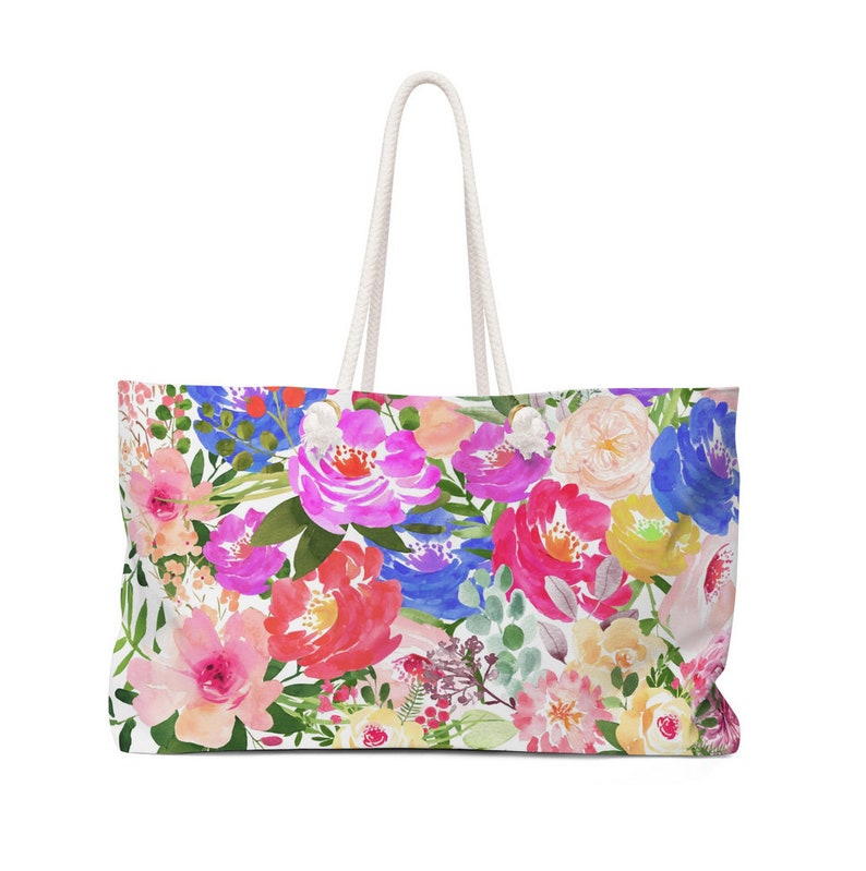 Colorful Summer Oversized Weekender Bag Custom Name - Etsy