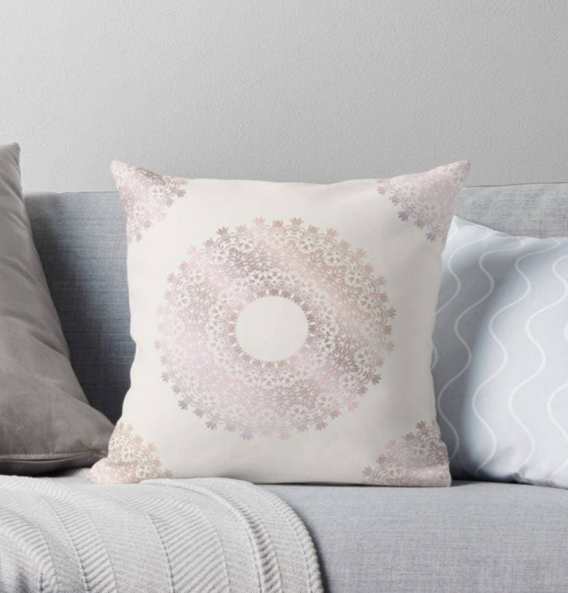 Rose Gold Mandala Decorative Throw Pillow Cover or Pair of | Etsy