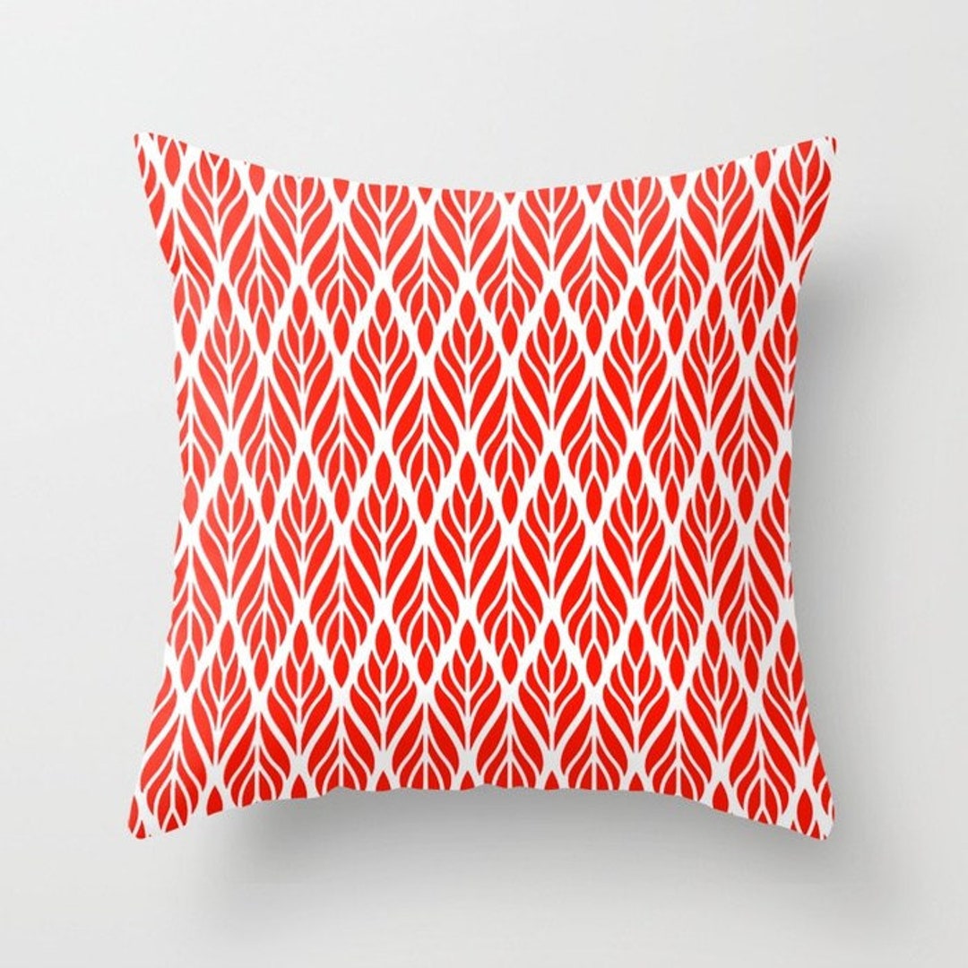 Red and White Mix & Match Decorative Throw Pillow Cover, Floral ...