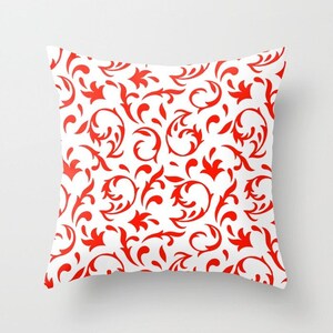 Red and White Mix & Match Decorative Throw Pillow Cover, Floral ...