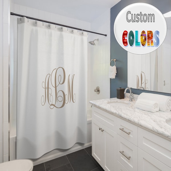 Monogrammed Shower Curtain - Etsy