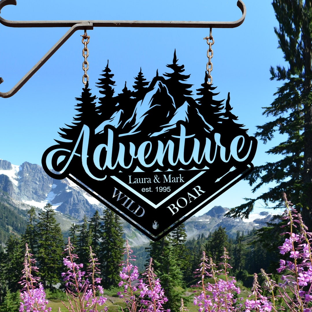 Log Cabin Sign Personalized Home Decor Wall Metal Eco Outdoor Indoor ...