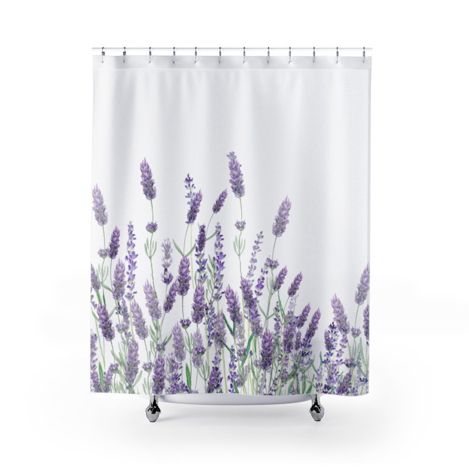 Lavender Field Shower Curtain 71 By74 Inches W By H Floral Etsy