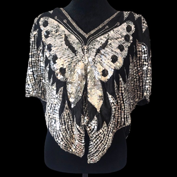 Sequin Butterfly Top - Etsy