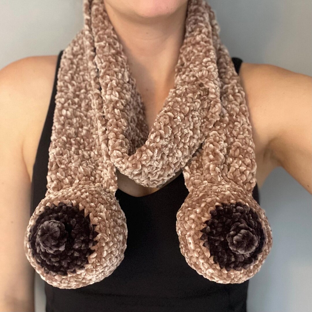 Brown Boob Scarf, Squishy Boob Scarf, Funny Boob Plushie Gift, White ...