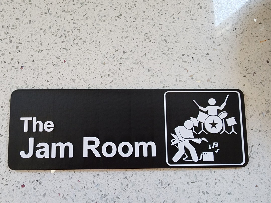 The Jam Room, Office-inspired 3D Printed Sign, Musicians' Decor, Studio ...