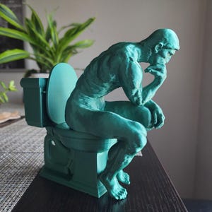 Thinker on Toilet Figure, Bathroom Décor, 3D Printed - Etsy