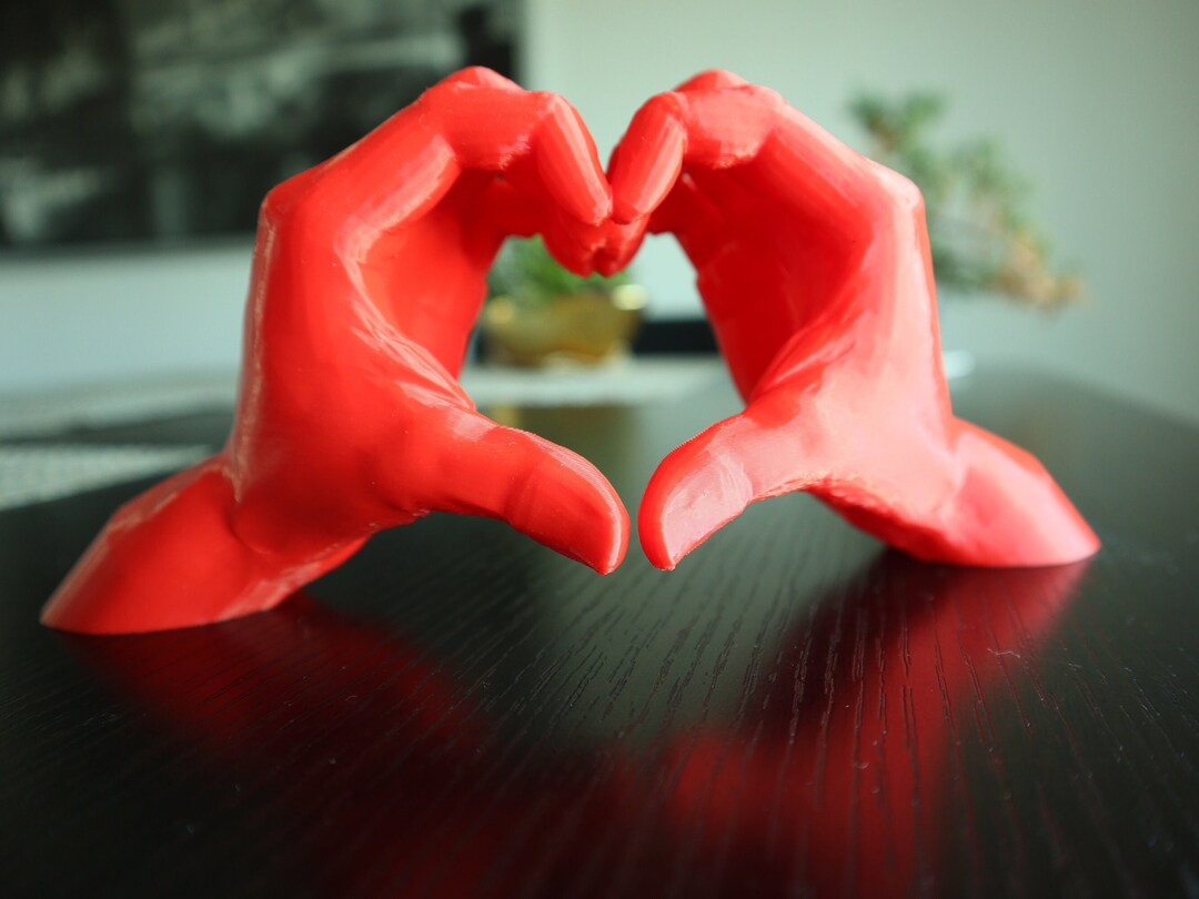 Red Hands Sculpture, 3D Printed, Gift for Artists, Gift for Caregivers ...