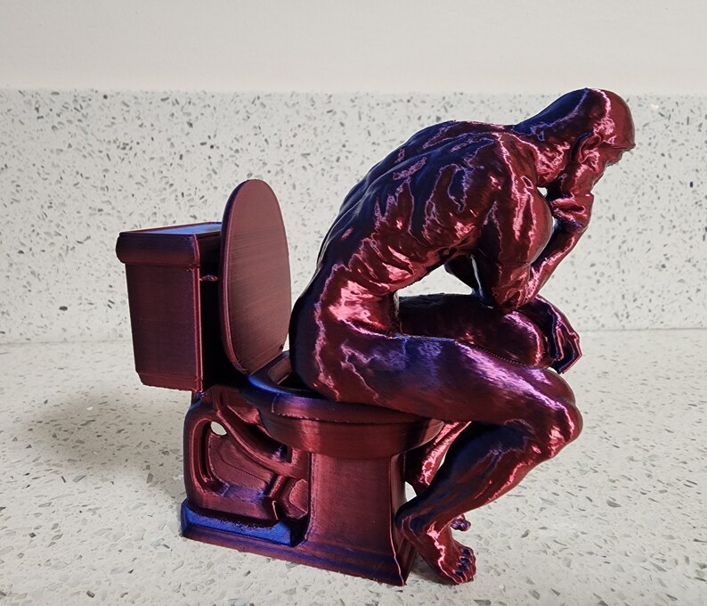 Thinker Toilet Figure Unique 3D Printed Decor 4.5 X 4.5 X 2 Special ...