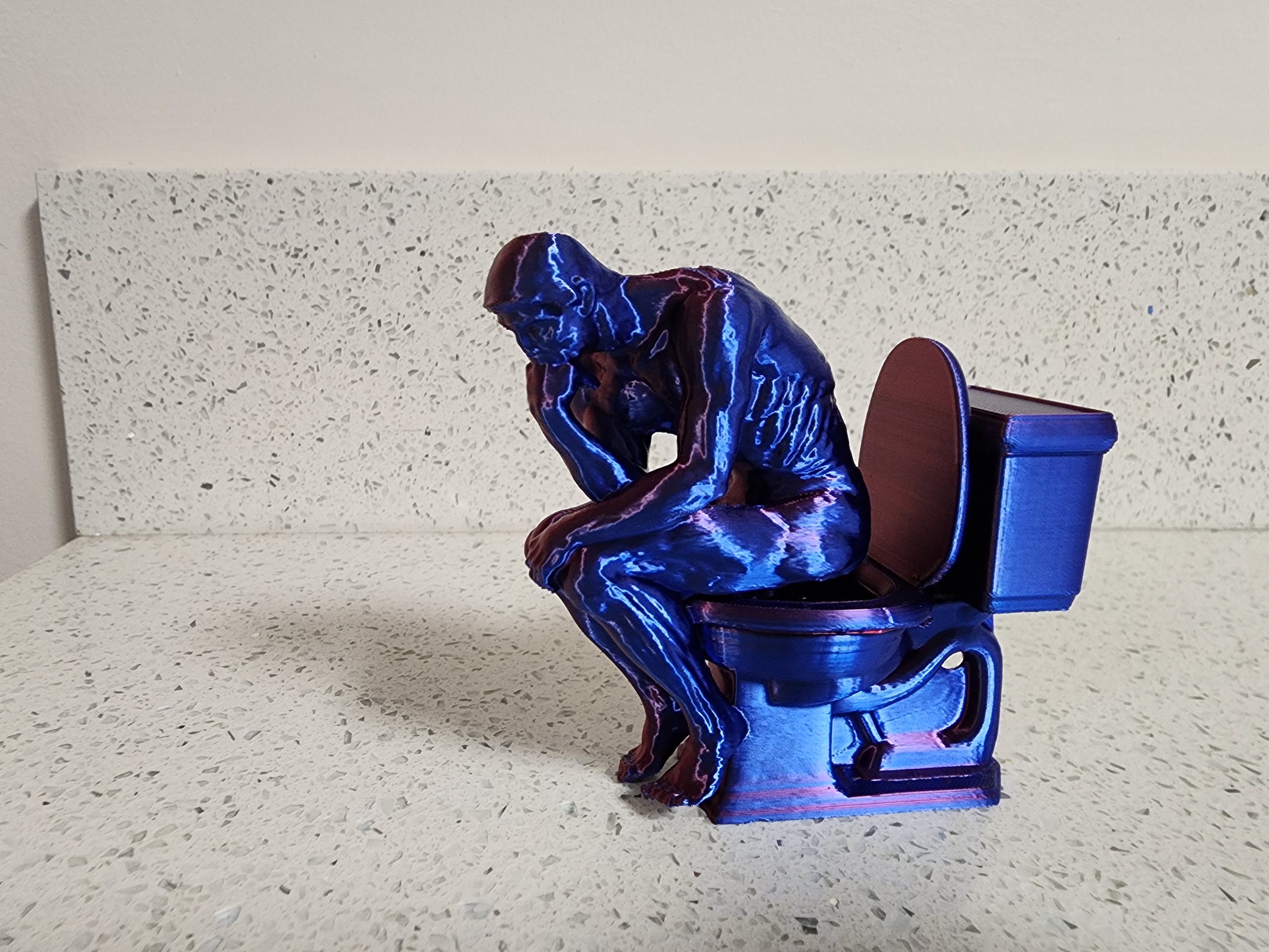 Thinker Toilet Figure Unique 3D Printed Decor 4.5 X 4.5 X 2 Special ...