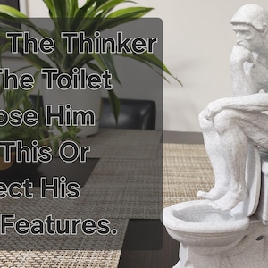 Thinker on Toilet Figure, Bathroom Décor, 3D Printed - Etsy